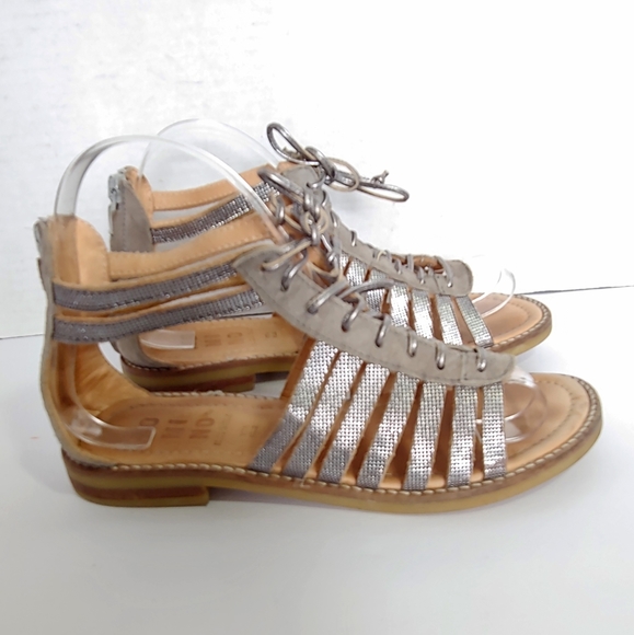 Anthropologie | Shoes | Copy Momino Silver Leather Gladiator Sandals ...
